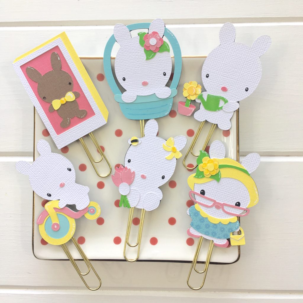 Spring Bunny Plannerclips - HappyCardFactory Designs